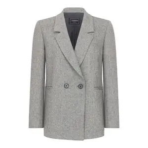 TRIONA Herringbone Colleen Oversized Lambswool Blazer