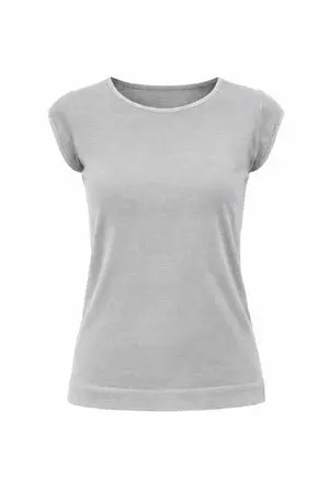 CONQUISTA Classic Cap-sleeve Cotton Top - Grey