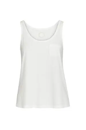 CONQUISTA Classic Sleeveless Cotton Tank Top With Pocket - White