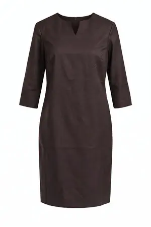 CONQUISTA Classic Notch-neck Midi Dress