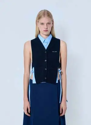 Miu Miu V-neck Logo Vest