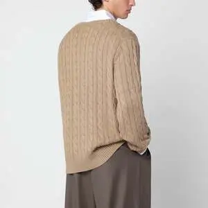 Polo Ralph Lauren Beige Cable-knit Jumper In Cotton