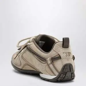 Balenciaga Radar Velvety And Brown Leather Sneakers - Beige