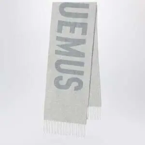Jacquemus Wool Scarf With Logo - Grey