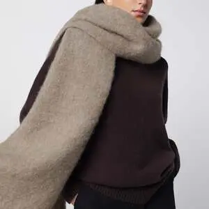 Jacquemus Taupe Mohair And Alpaca-blend Scarf