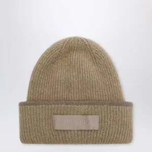 Jacquemus Beige Gros Grain Beanie In Alpaca Blend Beige