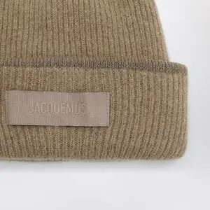 Jacquemus Gros Grain Beanie In Alpaca Blend - Beige
