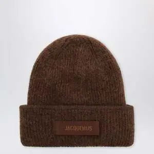 Jacquemus Gros Grain Beanie In Alpaca Blend - Brown