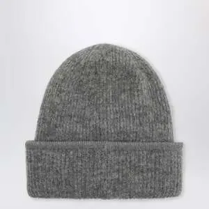 Jacquemus Dark Gros Grain Beanie In Alpaca Blend - Grey