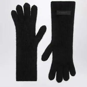 Jacquemus Gros Grain Gloves In Alpaca Blend - Black