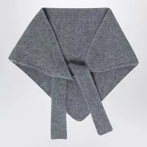 Jacquemus Dark Gros Grain Scarf In Alpaca Blend - Grey