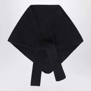 Jacquemus Gros Grain Scarf In Alpaca Blend - Black