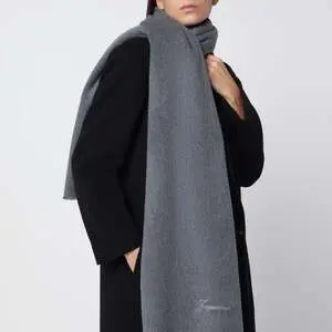 Jacquemus Dark Gray Wool And Cashmere Tailleur Scarf