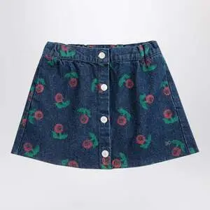 BOBO CHOSES Stamp Bloom Navy Denim Skirt