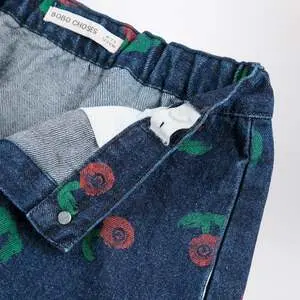 BOBO CHOSES Stamp Bloom Navy Denim Skirt