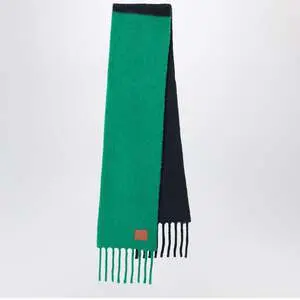 Loewe Green/blue Two-tone Scarf In Alpaca And Wool - Multicolor