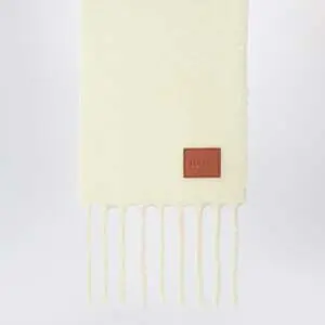 Loewe Yellow/brown Two-tone Scarf In Alpaca And Wool