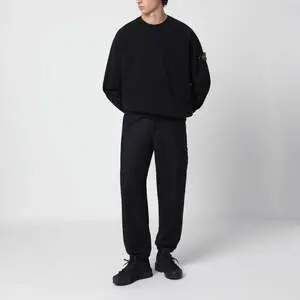Stone Island Navy Jogging Trousers In A Wool Blend