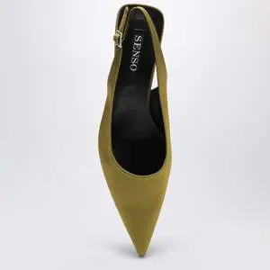Senso Olive Tamara Satin Slingback Pumps - Green