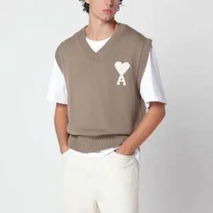 AMI Paris De Coeur Vest In / Ecru - Beige