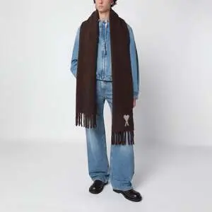 AMI Paris De Coeur Scarf In Alpaca Blend