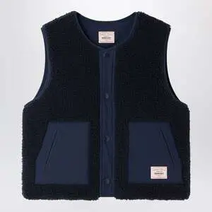 Bonpoint Navy Reversible Sherpa Fleece Gilet