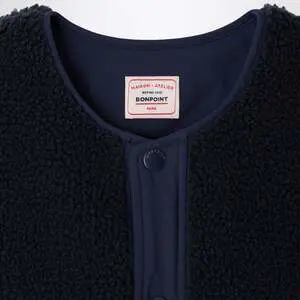 Bonpoint Navy Reversible Sherpa Fleece Gilet