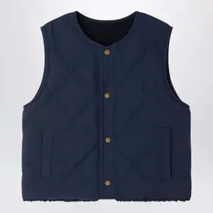 Bonpoint Navy Reversible Sherpa Fleece Gilet