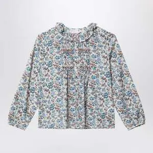 Bonpoint Cotton Blouse With Floral Print - Blue
