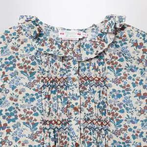 Bonpoint Cotton Blouse With Floral Print - Blue