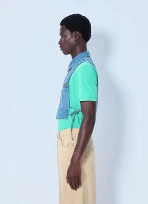 Miu Miu Cropped Chambray Tie Shirt