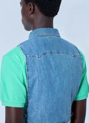 Miu Miu Cropped Chambray Tie Shirt