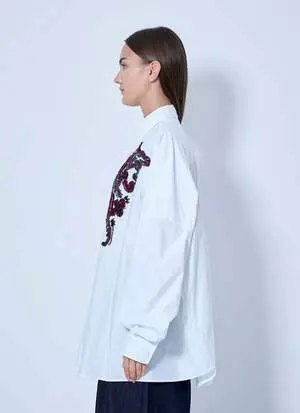 Dries Van Noten Embroidered Casia Oversized Shirt