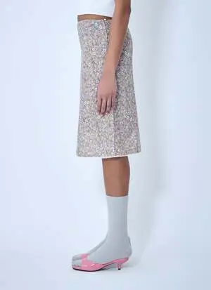 Prada Re-nylon Floral Midi Skirt