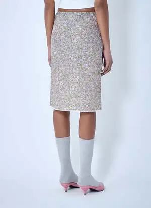 Prada Re-nylon Floral Midi Skirt