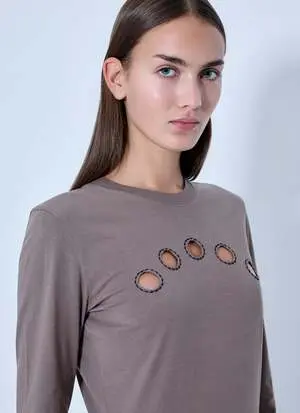 Marni Cut-out Detail Long Sleeve Top