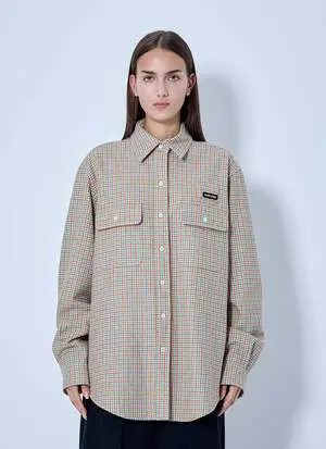 Miu Miu Checked Cotton Shirt - Orange