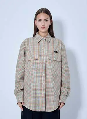 Miu Miu Checked Cotton Shirt - Orange