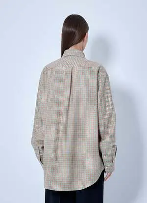 Miu Miu Checked Cotton Shirt - Orange