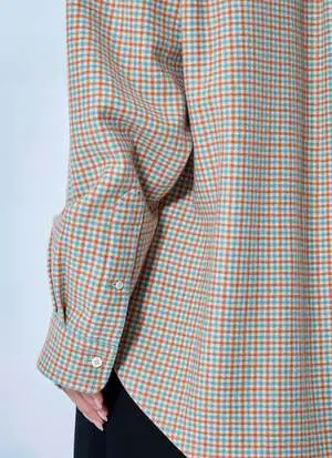 Miu Miu Checked Cotton Shirt - Orange