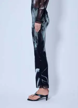 JEAN PAUL GAULTIER Mesh Printed Smoking Long Skirt - Black