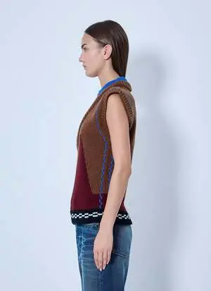 Marni Geometric Knit Sleeveless Vest