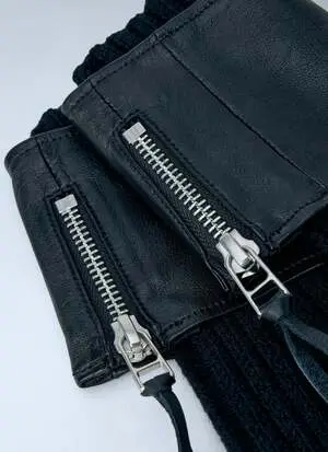 Yohji Yamamoto Long Ribbed Leather Gloves