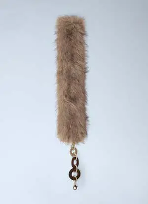 Max Mara Faux Fur Collar With Chain Links