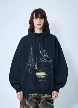 Vetements Paris Tourist Zip Up Hoodie - Black