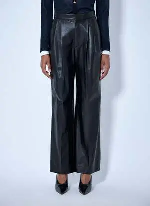 Bottega Veneta Soft Semi Shiny Nappa Trousers - Black