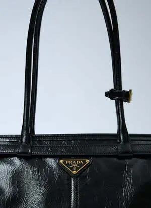Prada Extra Large Bonnie Shoulder Bag - Black