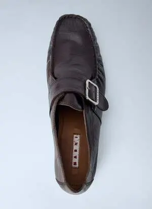 Marni Buckle Detail Leather Loafers