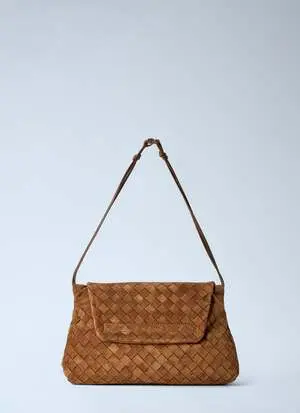 Bottega Veneta Giorno Suede Shoulder Bag - Brown