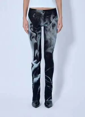 JEAN PAUL GAULTIER Mesh Printed Smoking Flare Pants